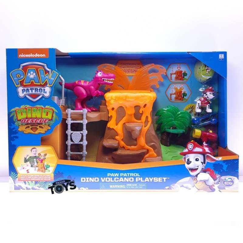 Jual PAW Patrol Dino Rescue Volcano Playset with Zipline & 3 Exclusive ...