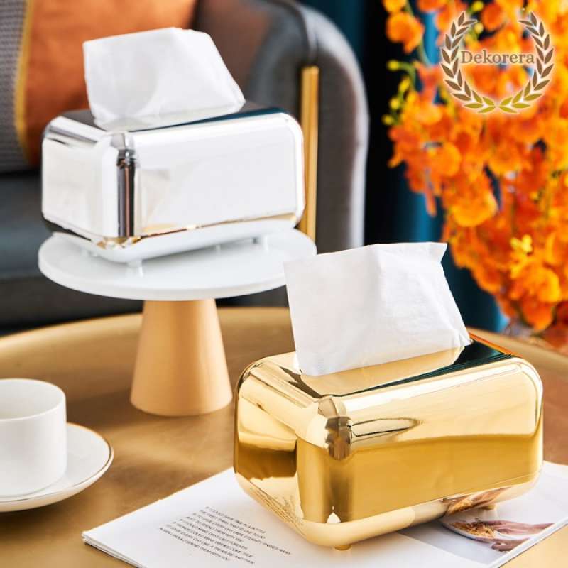 Promo Tempat Tissue Box Meja Box Kotak Tisu Mewah Dengan Per Gold ...