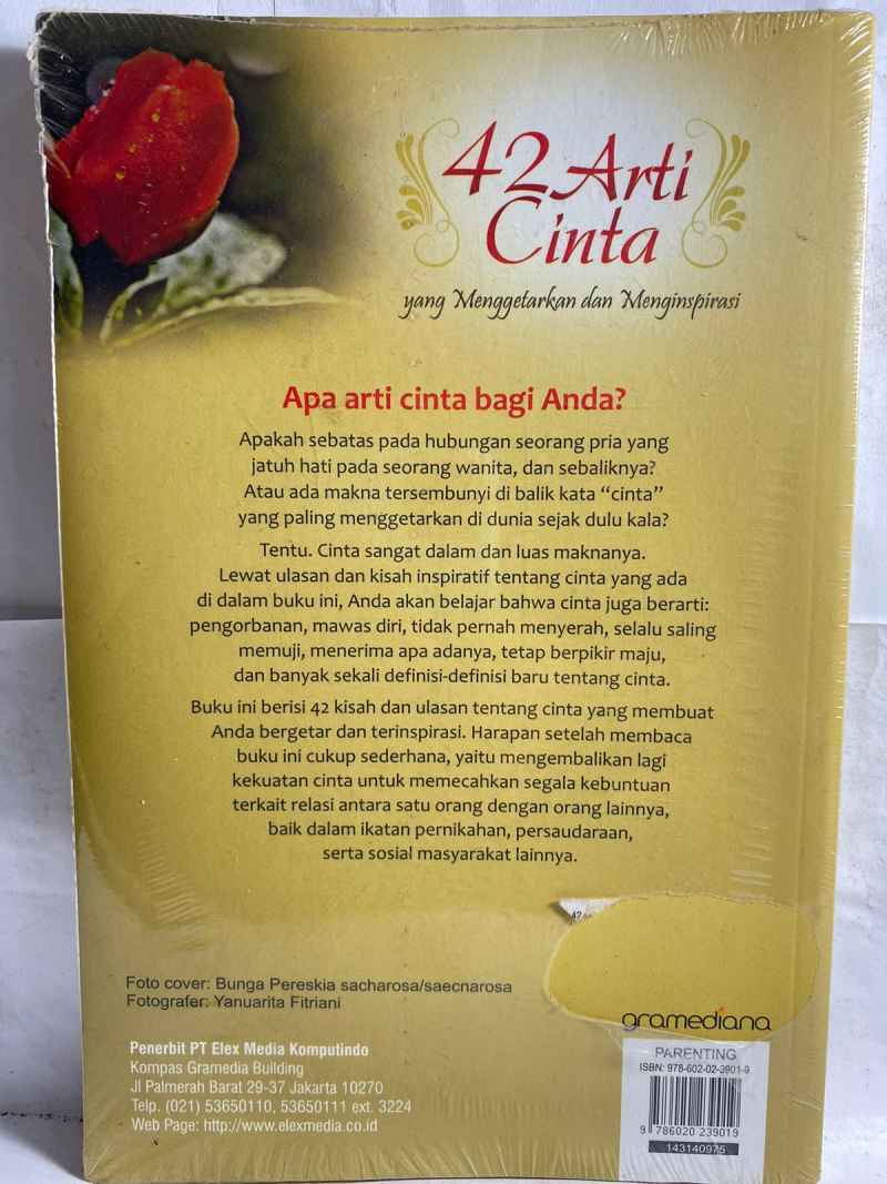 Jual 42 Arti Cinta Yang Menggetarkan Dan Menginspirasi Gregorius Agung ...