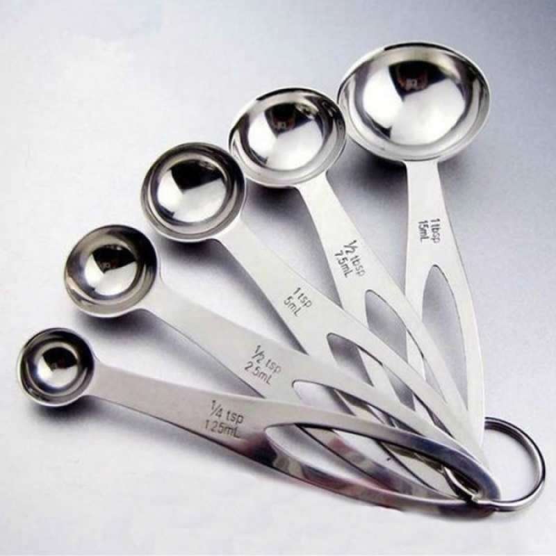 Jual SENDOK TAKAR UKUR MEMASAK STAINLESS MEASURING SPOON TAKARAN 5 PCS ...