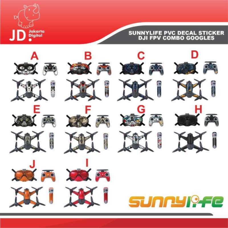 Promo Sunnylife PVC Decal Sticker Protective Skin DJI FPV Combo Googles ...