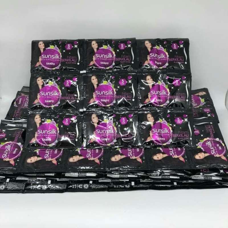 Jual Sunsilk Black Shine Shampoo [10 Ml/ 12 Sachet/ Renteng] Di Seller ...