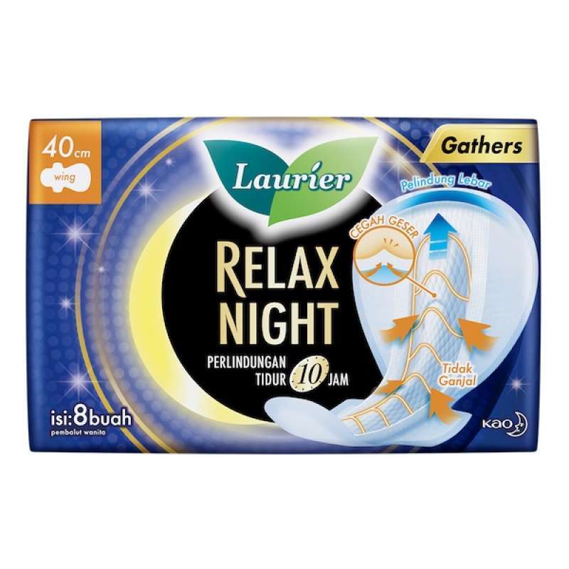 Jual LAURIER RELAX NIGHT WITH GATHER 40 CM 8 PCS di Seller Hypermart ...