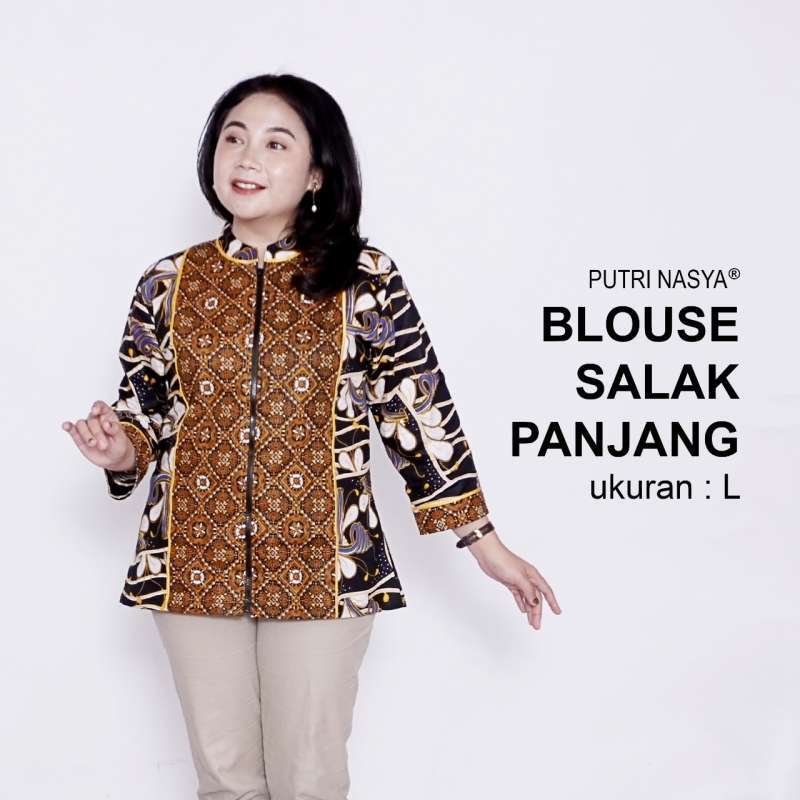 Promo Blouse Batik Big Size Wanita Atasan Batik Jumbo Lengkap S M L Xl