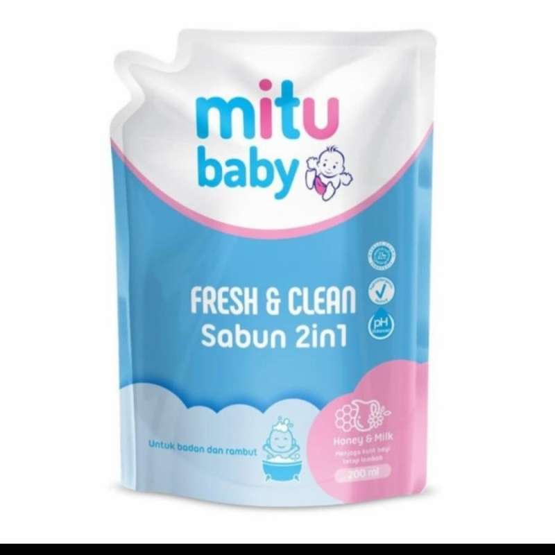 Jual MITU Baby fresh and clear shampoo / soap botol / pouch 200ml di ...