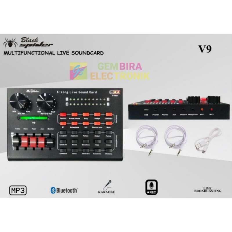 Promo Mixer Audio Black Spider Multfungsional Live Soundcard V9 Diskon ...
