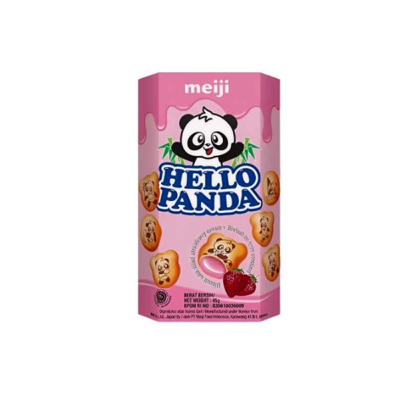 Jual Biskuit Isi Hello Panda 45gr cemilan murah dan enak - Strawberry ...