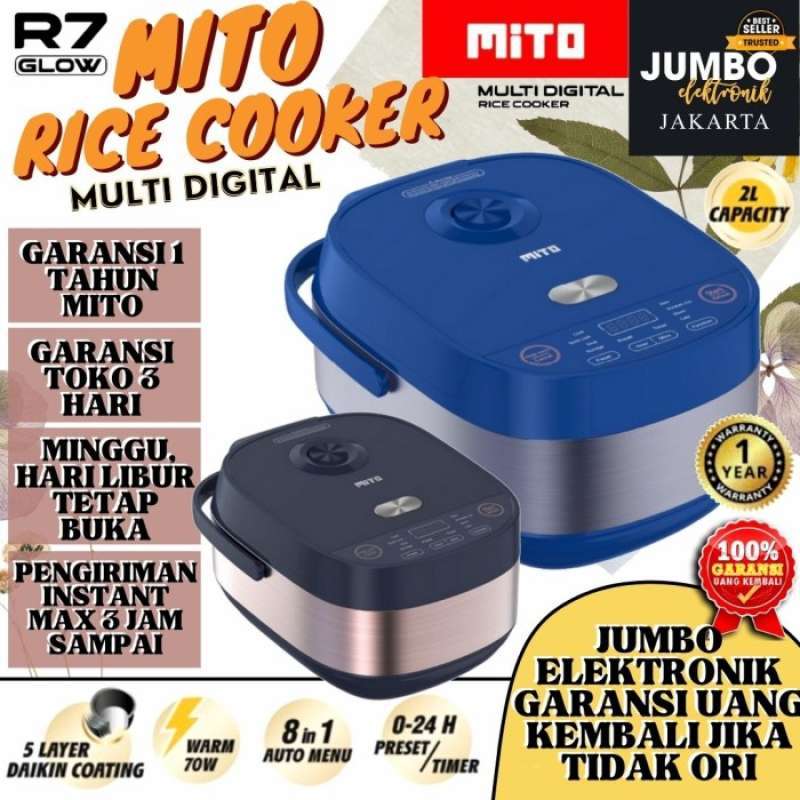 Promo Mito Rice Cooker R7 Glow 8 In 1 2L 8In1 2 Liter Digital Mitochiba ...