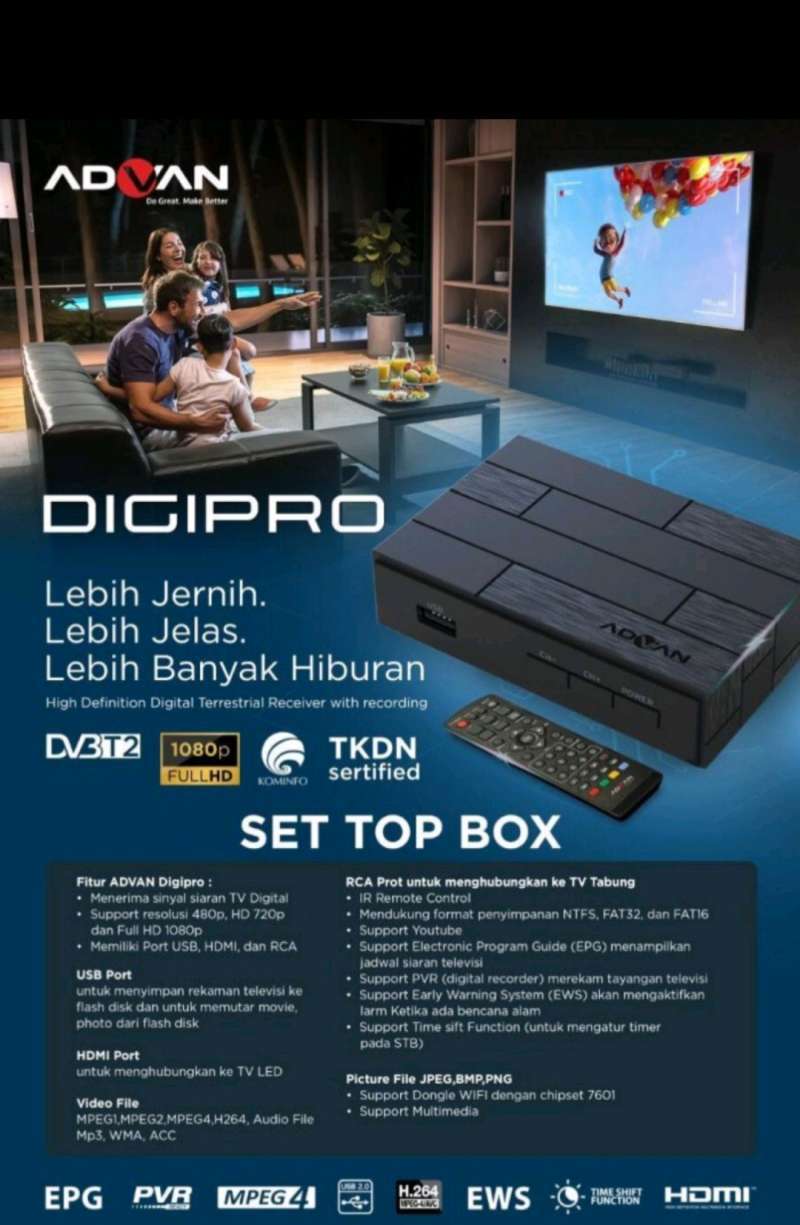 Jual Advan Digipro Set Top Box Tv Digital Garansi Resmi 1 Th Di Seller ...