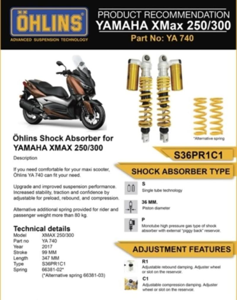 Jual Ohlins YA 740 Shockbreaker Motor for Yamaha X-Max di Seller Ohlins ...