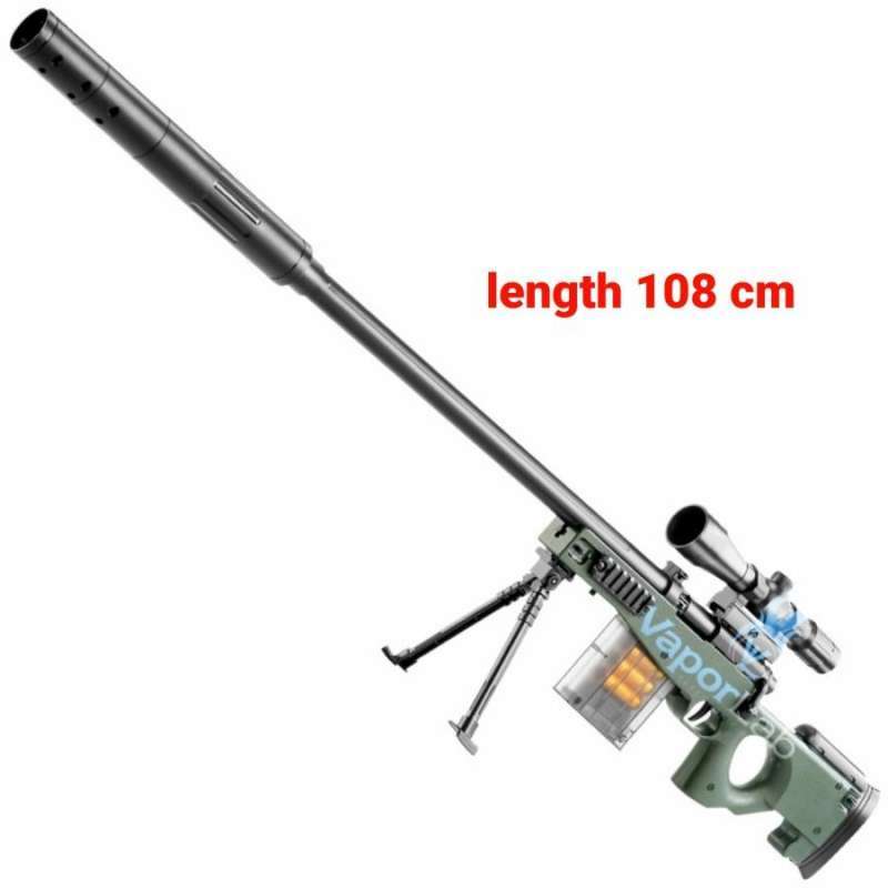 Jual Mainan Replika Pistol Awm Peluru Busa Soft Bullet Bolt Shell ...