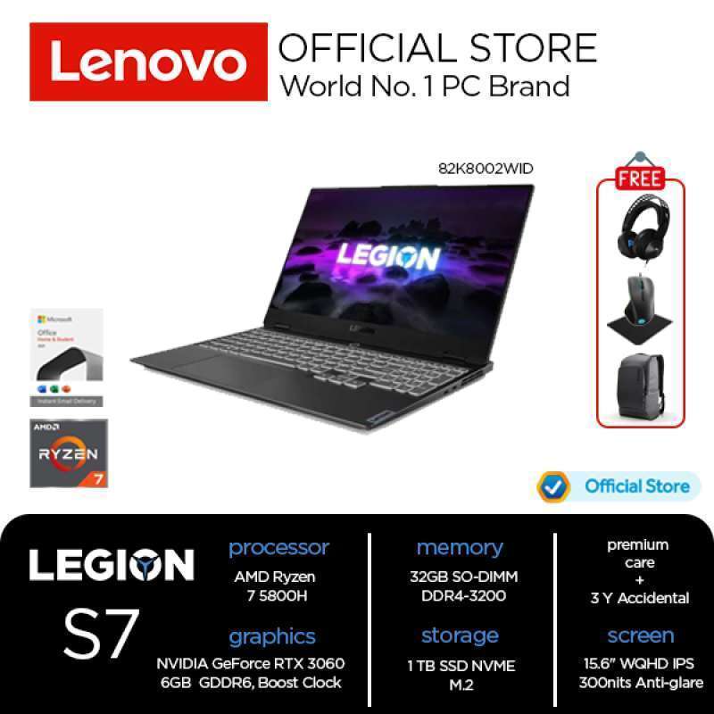 Jual Kamis Diskon - Lenovo Legion S7 Ryzen 7 5800H 32GB 1TB SSD RTX3060 ...