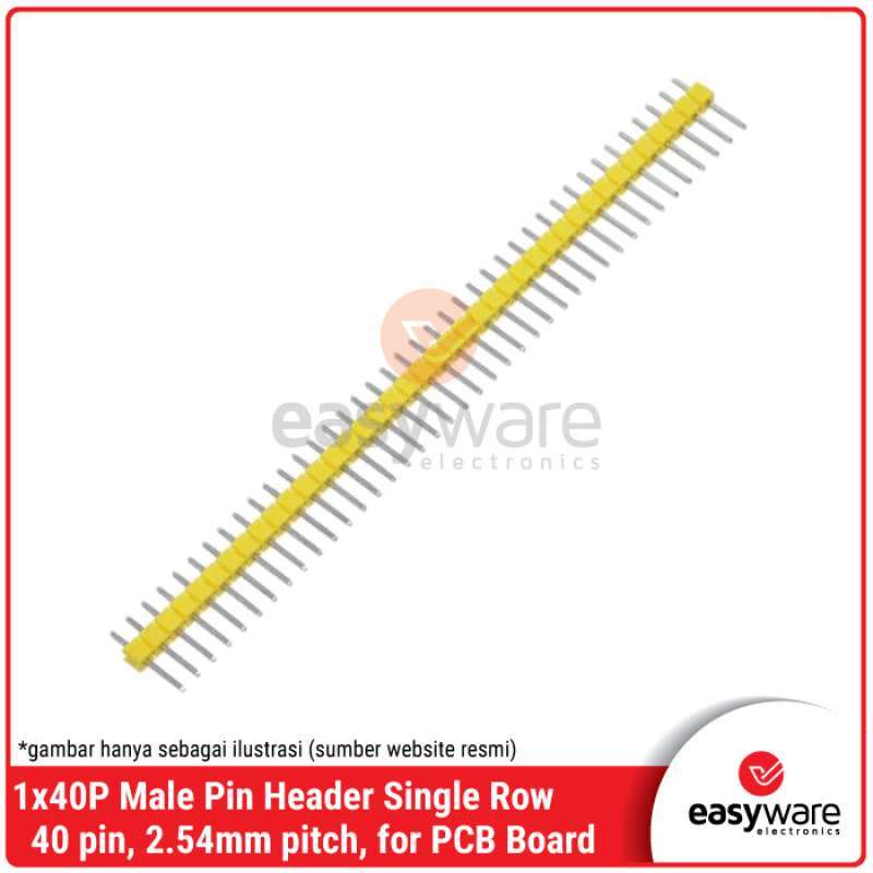 Jual Pin Header Male Single Row 40 Pin 2.54mm 1x40P Pin Header Male ...