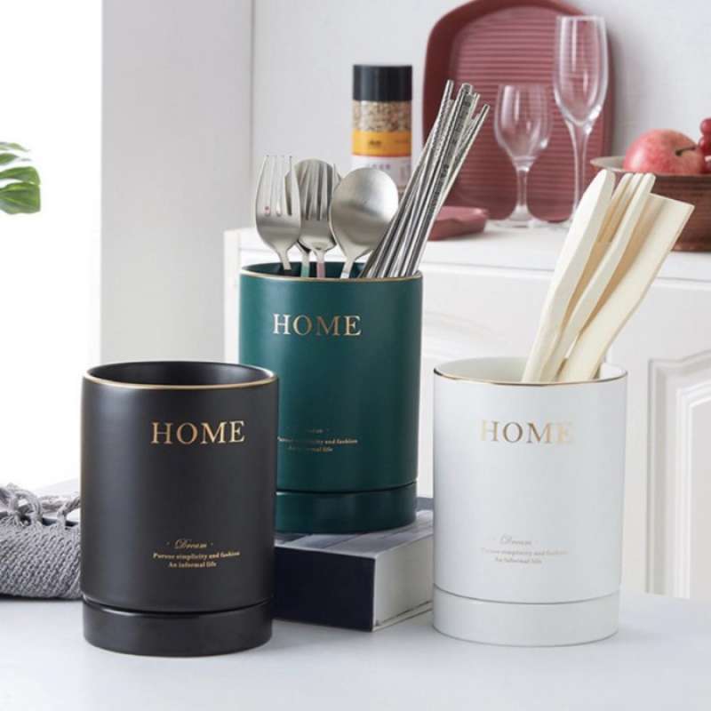 Promo Nordic Spoon Holder With Leather Handle / Tempat sendok garpu ...