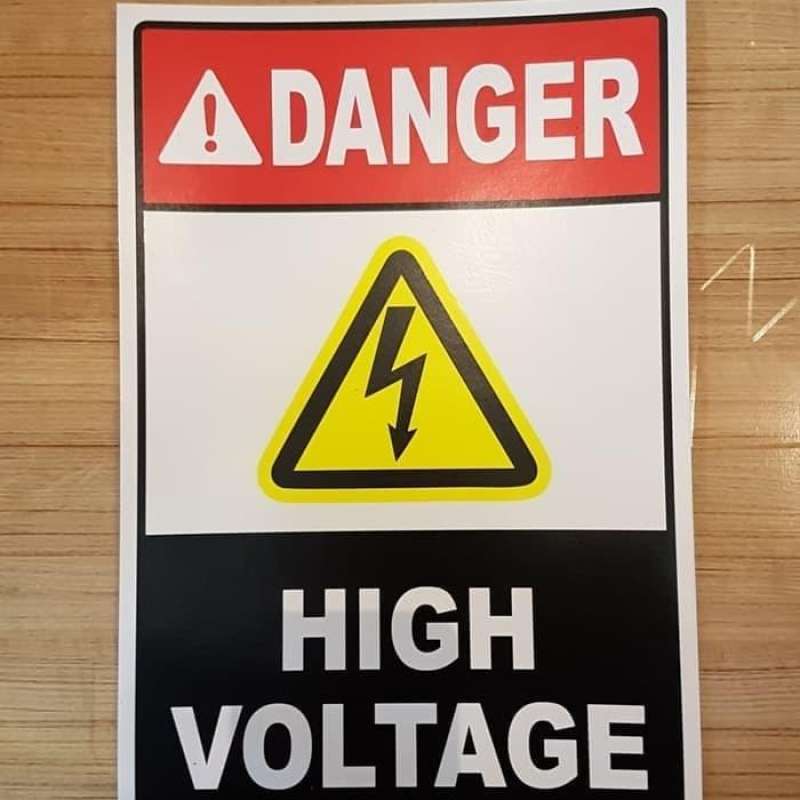 Jual SIGN STICKER DANGER HIGH VOLTAGE 30X20CM STIKER DANGER HIGH ...