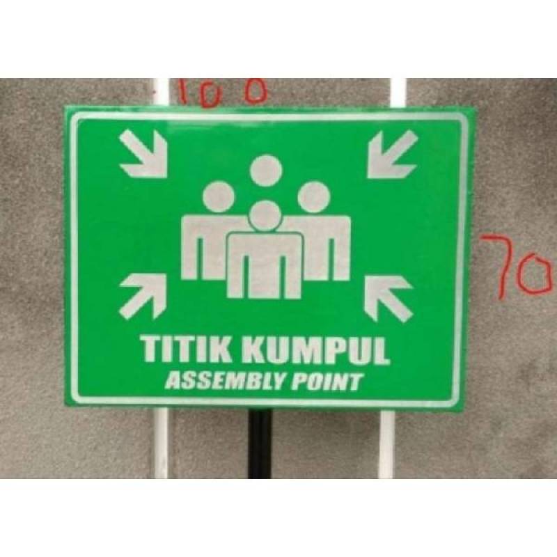Jual sign stiker titik kumpul (assembly point) 100x70cm /rambu titik ... Jual sign stiker titik kumpul (assembly point) 100x70cm /rambu titik ...