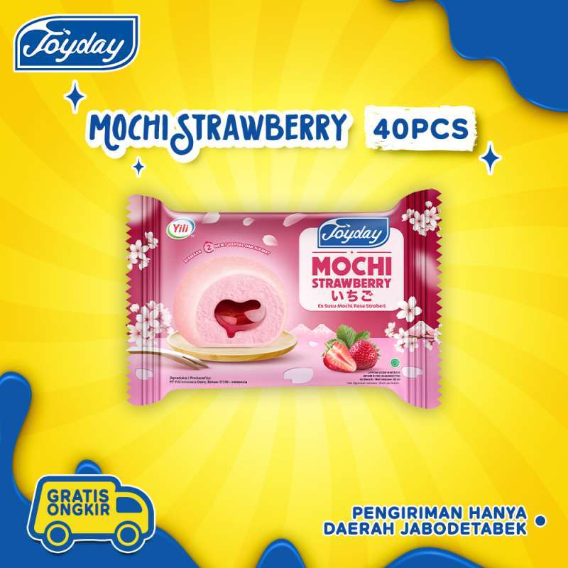 Promo Joyday Ice Cream Mochi Strawberry - Isi 40 Eskrim Mochi Diskon 23 ...