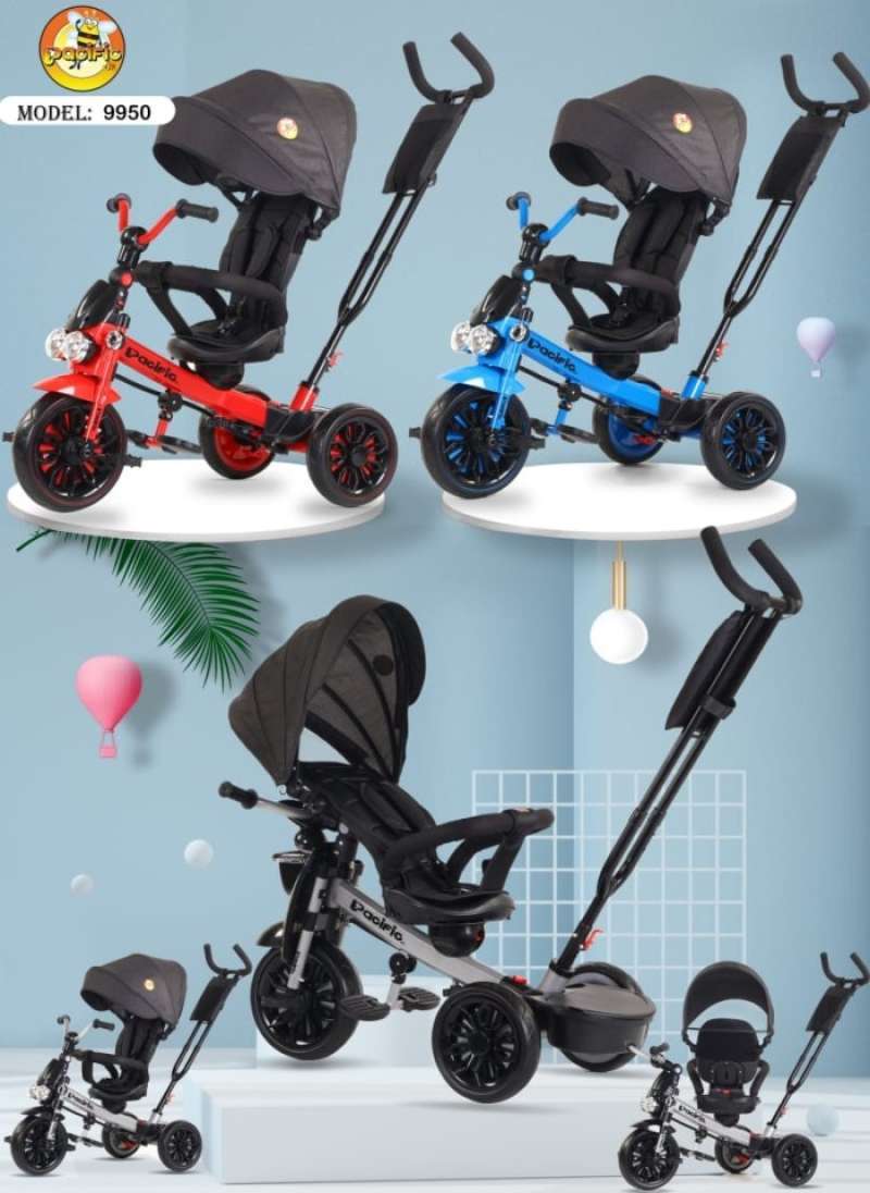 Promo Sepeda Roda Tiga Pacific 9950 Stroller Diskon 10% di Seller ...