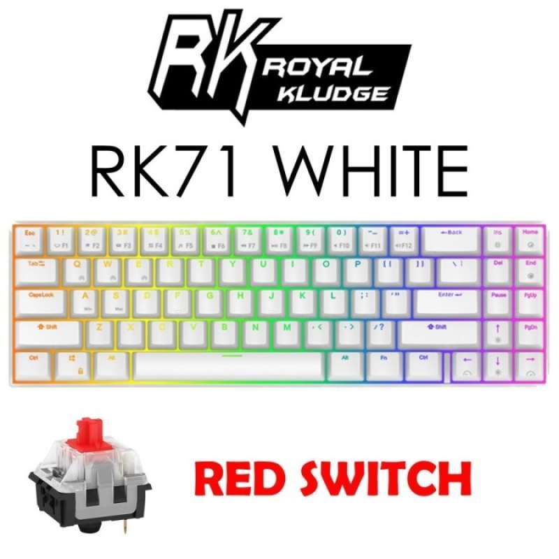 Promo Royal Kludge Rk71 Rgb Mechanical Keyboard Wireless 3 Mode Hotswap ...