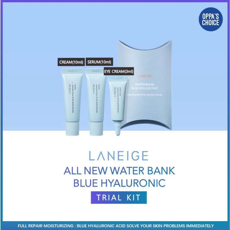 Promo Laneige Water Bank Blue Hyaluronic 3 Step Essential Kit - Normal ...