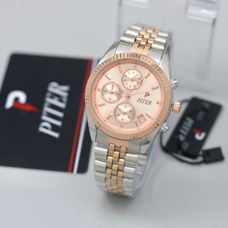 Promo Jam Tangan Pria - Piter Watch - Original - Siler List Gold Diskon ...