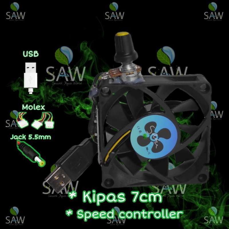 Jual Kipas mining cpu laptop cooling fan 7 cm plus speed controller di ...