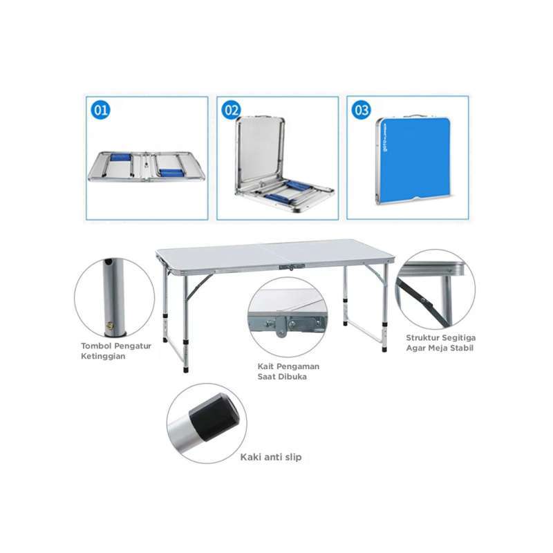 Promo Goto Flipper Table Meja Makan Lipat Set Koper Camping Outdoor ...