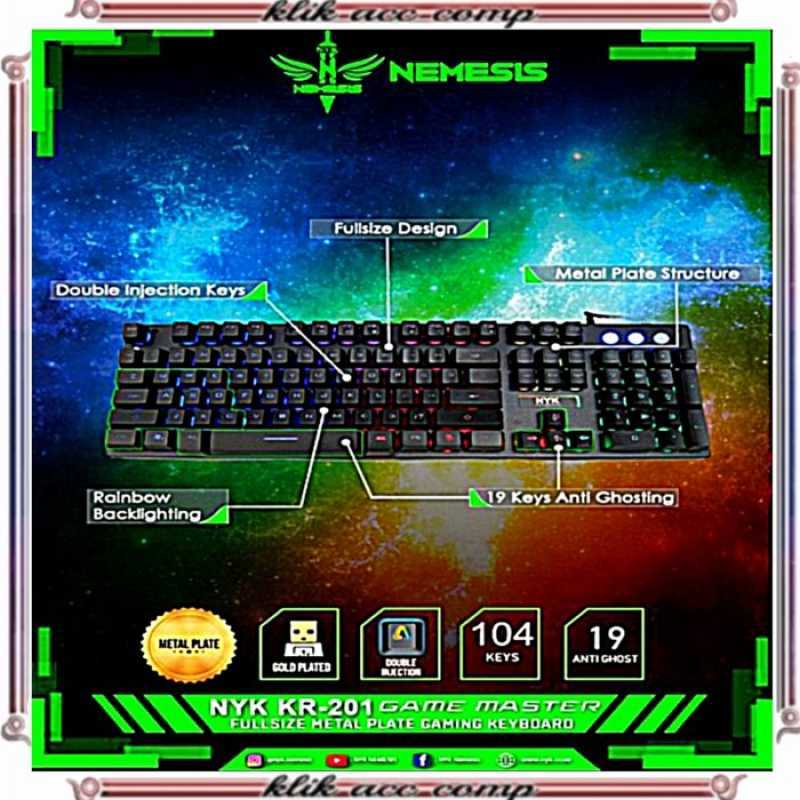 Jual Keyboard Gaming Nyk Nemesis Kr-201 Rgb Game Master Kr201 Metal ...