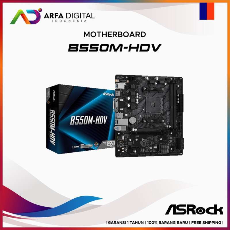 Jual Motherboard ASRock B550M-HDV (AM4, AMD Promontory B550, DDR4, USB3 ...
