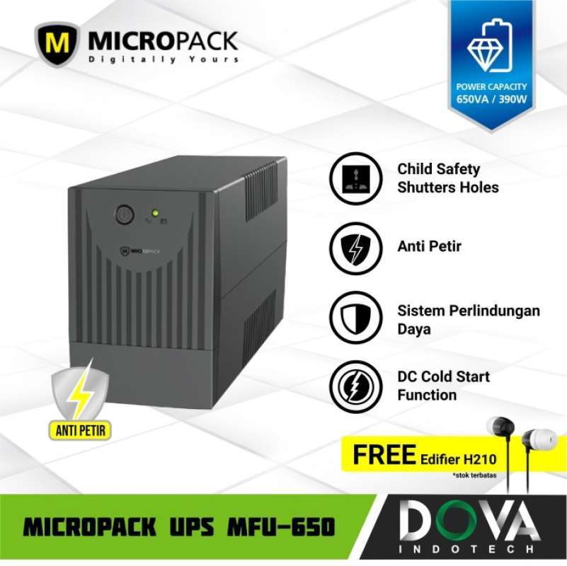 Promo Ups Micropack Mfu-650 Anti Petir 650Va / 390Watt Battery 7Ah Diskon 15% di Seller Ghanim ...