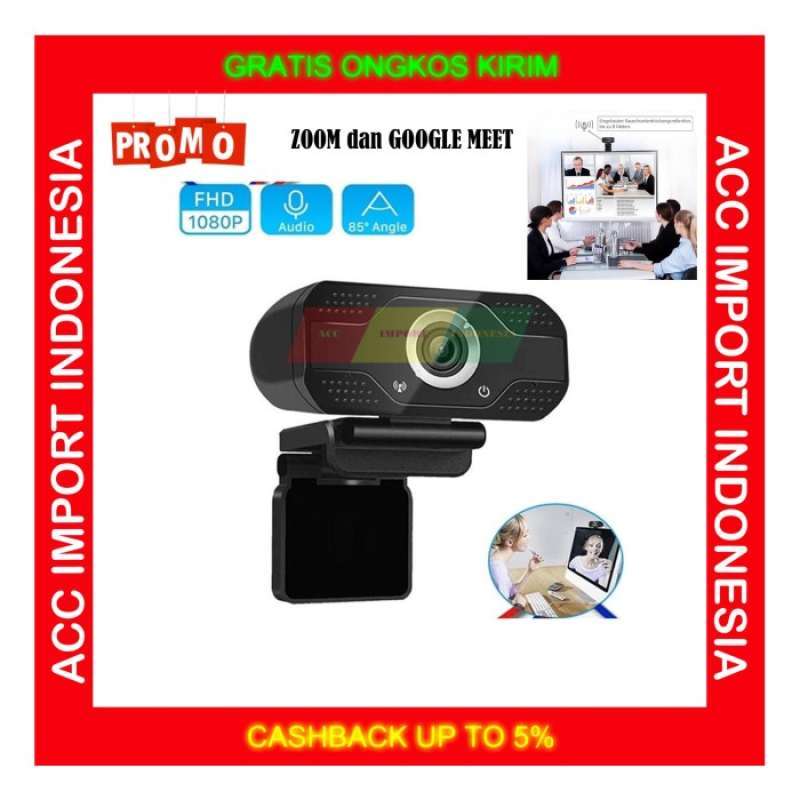 Promo Webcam Full Hd Camera 1080p With Microphone Smart Tv Zoom Google ...