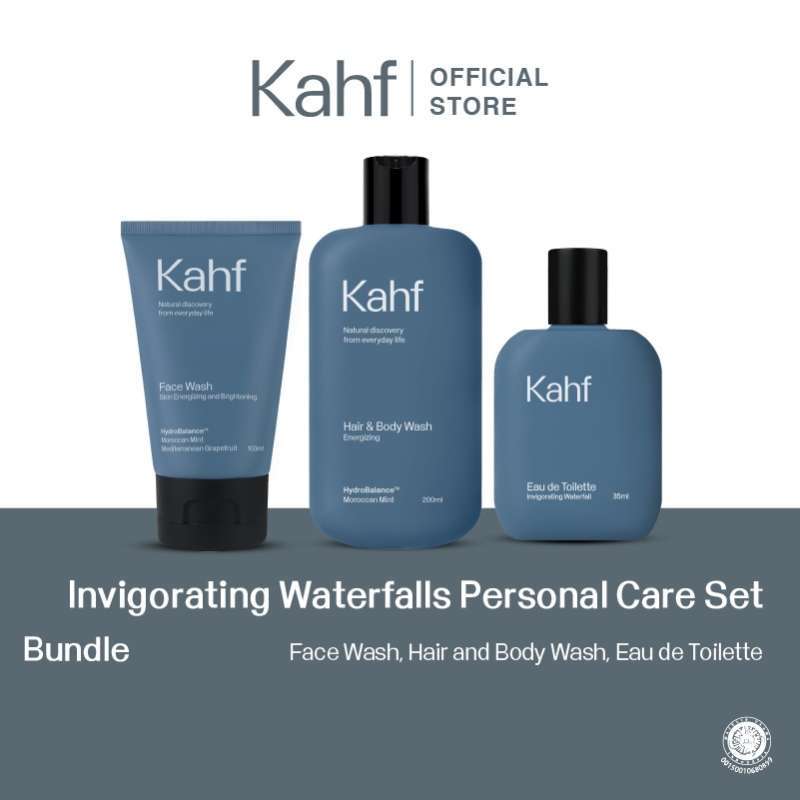 Jual Kahf Invigorating Waterfall Personal Care Set (Face Wash, Hair ...