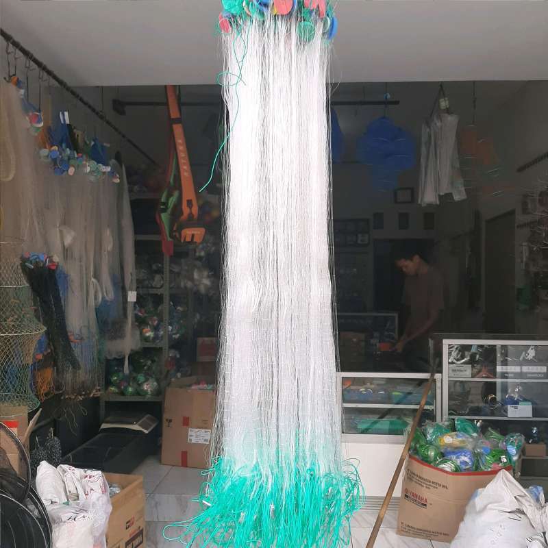 Jual jaring ikan bentang siap pakai 3 lapis tinggi 1m panjang 20m ...