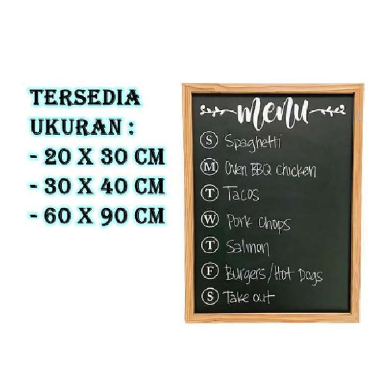 Jual 40 x 60 cm Papan Tulis Kapur/chalkboard/menu cafe - 60 X 90 Cm di ...