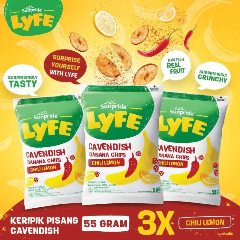 Jual Sunpride Lyfe Chips Chili Lemon 55gr X 3 Pcs Di Seller Ggf Mart ...