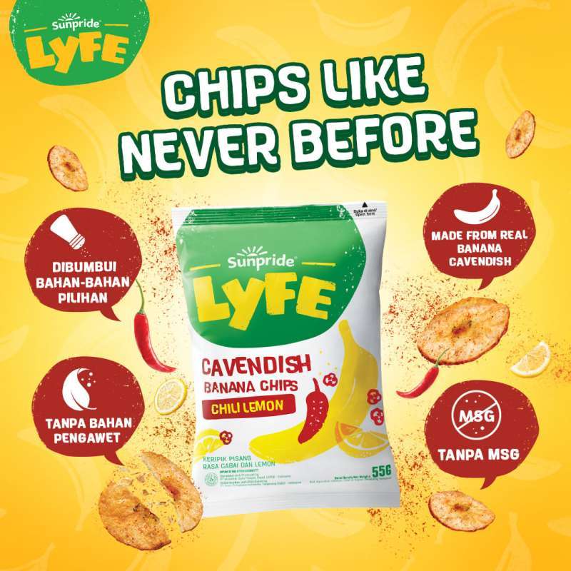 Jual Sunpride Lyfe Chips Chili Lemon 55gr X 3 Pcs Di Seller Ggf Mart ...