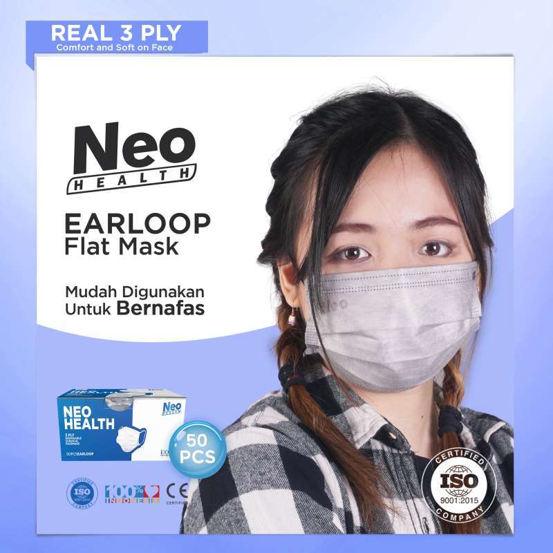 Jual Neo Mask 50’s 3ply Earloop AKL Masker Medis Neo Earloop 3 Ply 1 ...