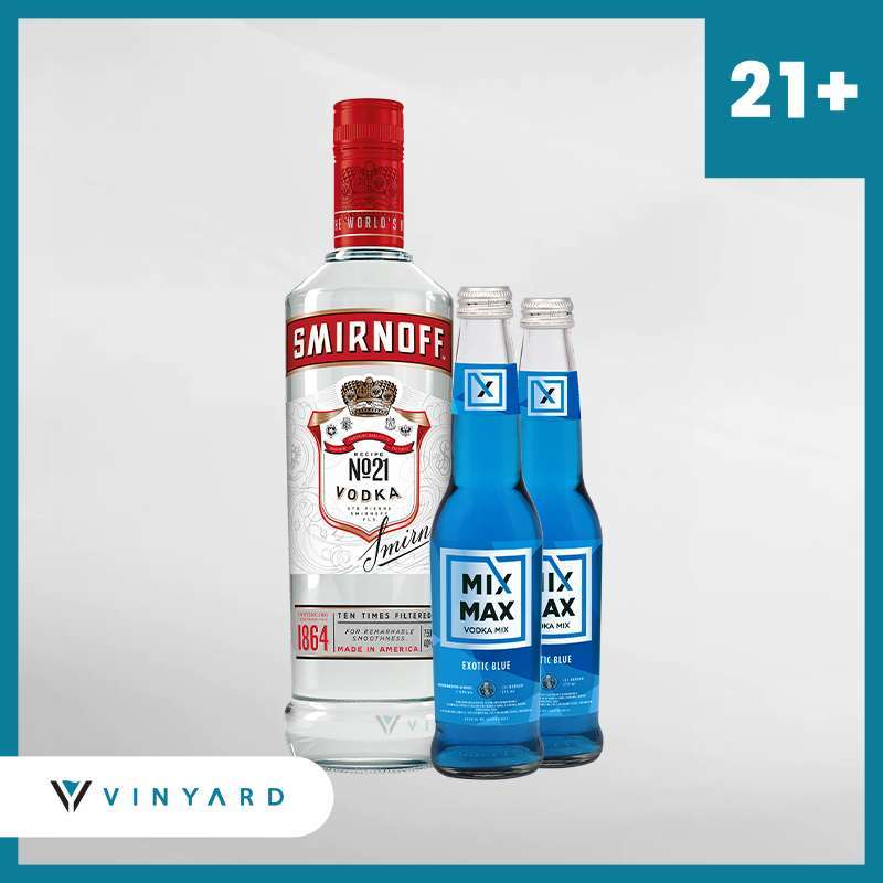 Promo PROMO BUNDLING Smirnoff Vodka 700ml 1 + 2 Mix Max Exotic Blue ...