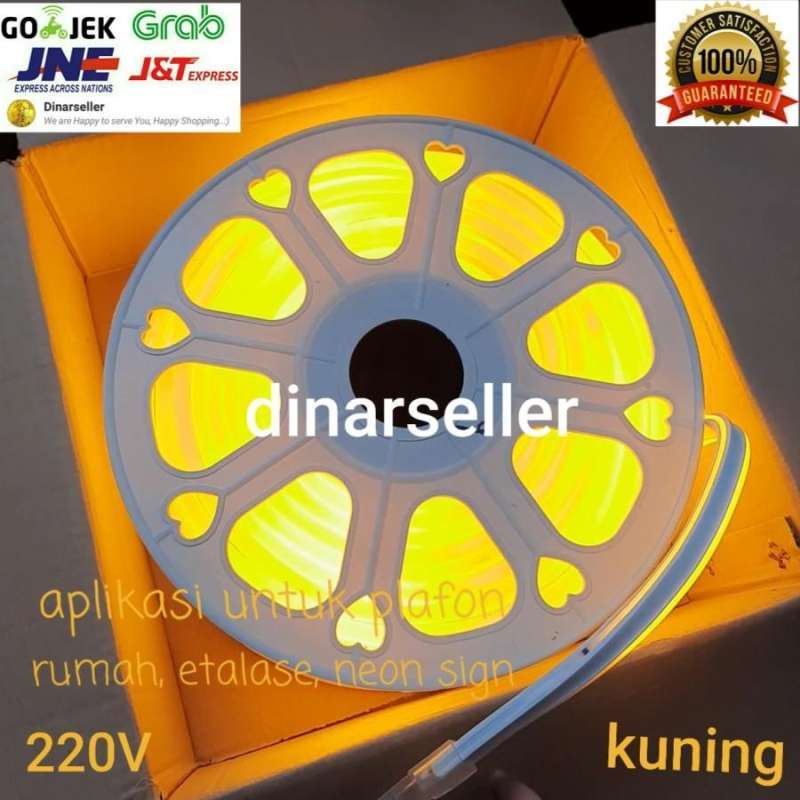 Jual NEON FLEX 50 METER KUNING 220V LED NEON FLEKSIBEL SELANG SUSU di ...