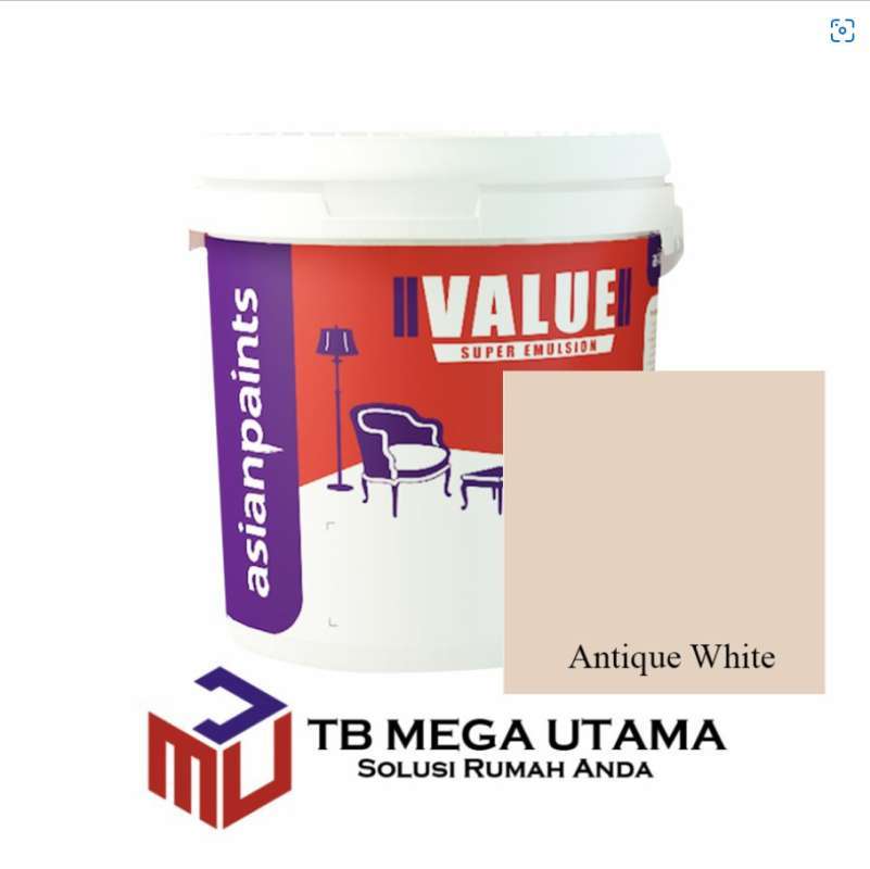 Jual Asian Paints Value Super Emulsion Antique White 5 kg | Cat Dinding ...