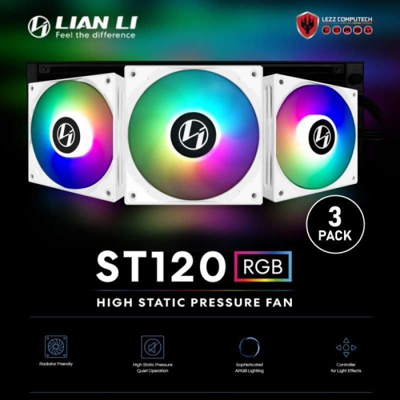 Promo Lian Li - St120 3 Pack | High Static Pressure A-Rgb Fan - White ...
