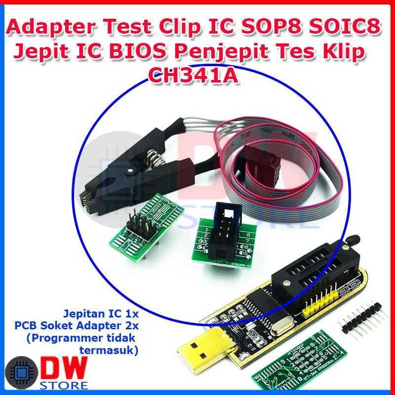 Jual ADAPTER TEST CLIP SOP8 SOIC8 JEPIT IC BIOS PENJEPIT TES KLIP ...