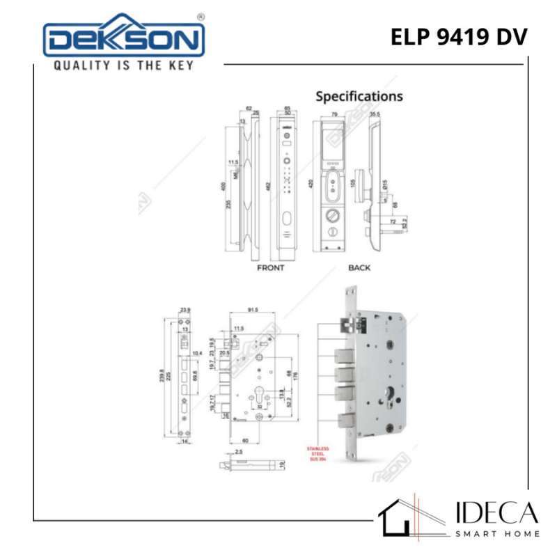 Jual [ideca] Dekkson Digital Door Lock Pintu Digital Dekkson Elp 9419 ...