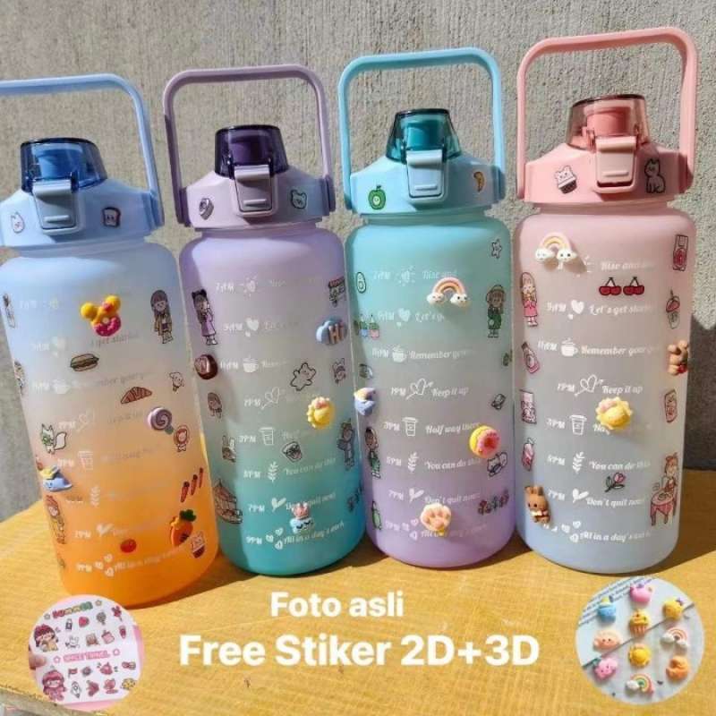Jual OEM botol minum 2 liter motivasi viral botol motivasi 2 liter di ...