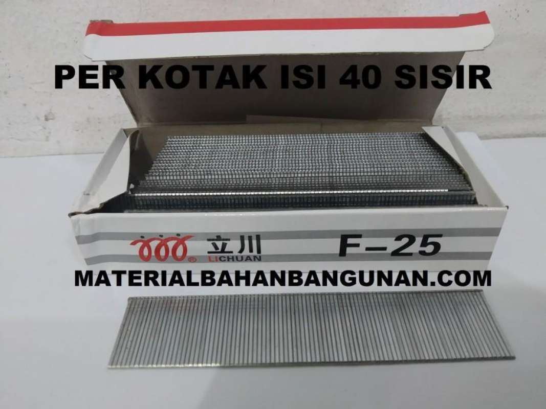 Jual Mata Paku Tembak Kayu F 25 Air Nailer Isi 40 Sisir Staples Gun Bor ...