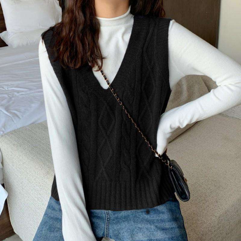 Jual Vest Rajut 7 warna Model Simple Rompi basic Korea Style fashion ...