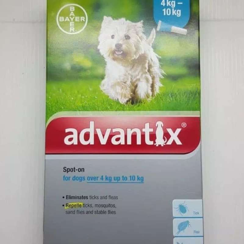 Jual Advantix Dog 4-10 Kg - Obat Kutu Anjing Paling Ampuh /(Box) Isi 4 ...
