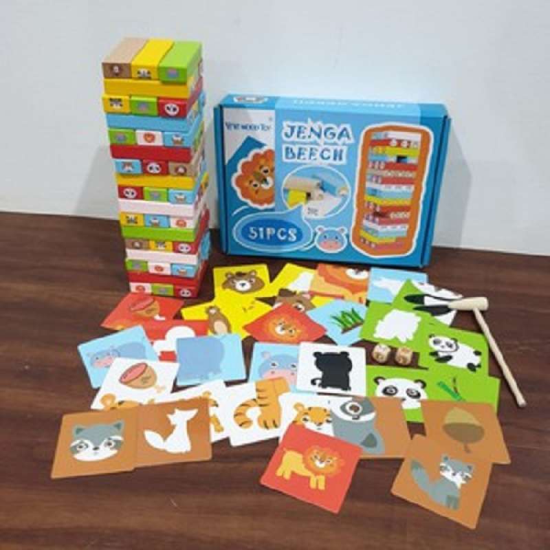 Jual Oem One-m275 Permainan Susun Balok Kayu Susun 51pcs / Mainan Anak ...