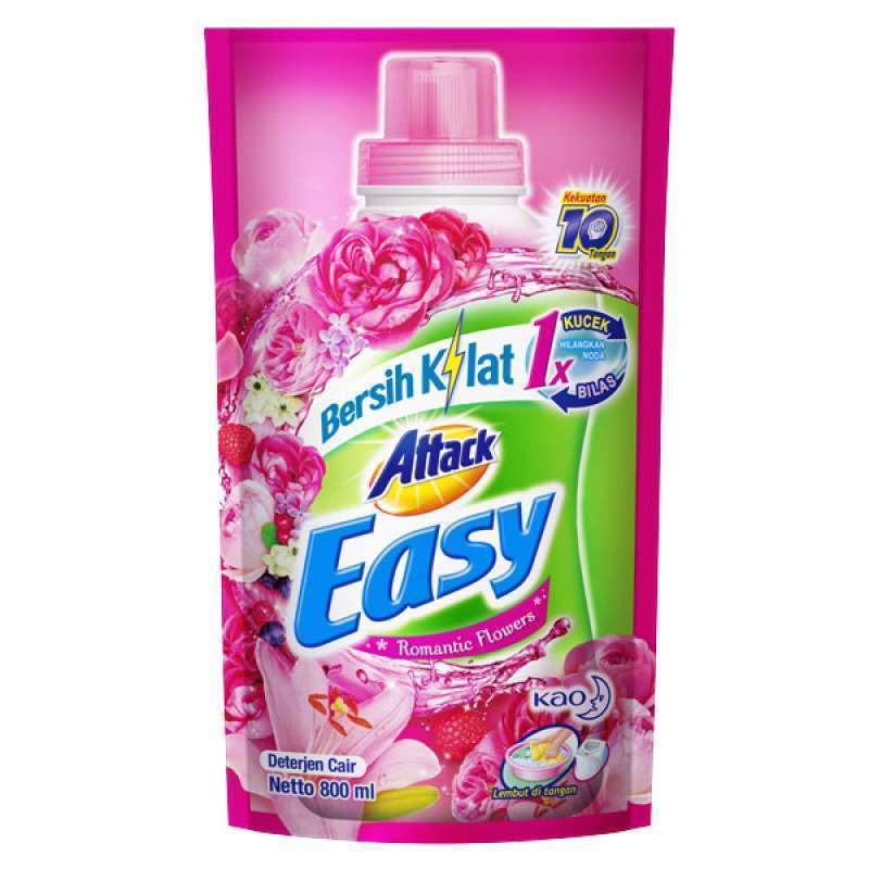 Jual ATTACK Easy Liquid Romantic Flowers Detergen [800 mL/ Kemasan ...
