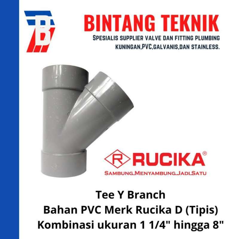 Jual Tee Y Branch PVC Rucika 1 1/2 x 1 1/2 - D (Tipis) di Seller Toko Bintang-Teknik - Mangga ...